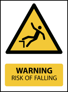 Warning Risk of Falling - BuySafeBuildSmart