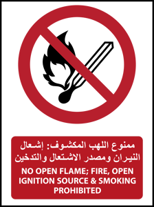 Prohibited No Open Flame; Fire, Open Ignition Source and Smoking ...